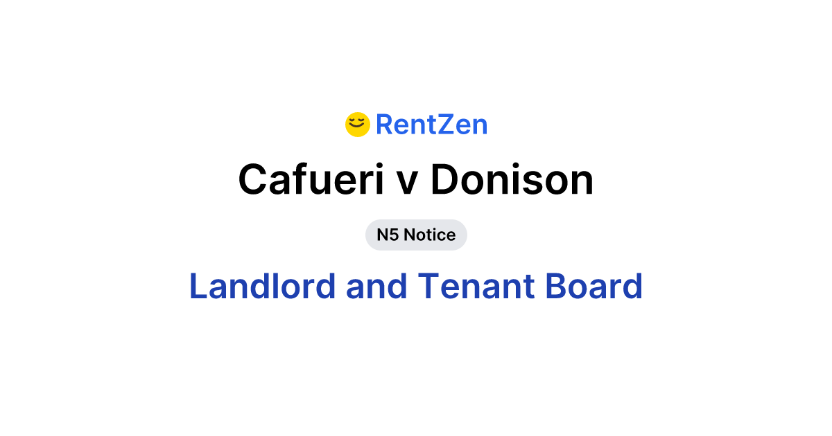 Cafueri v Donison | Landlord Tenant Board Order