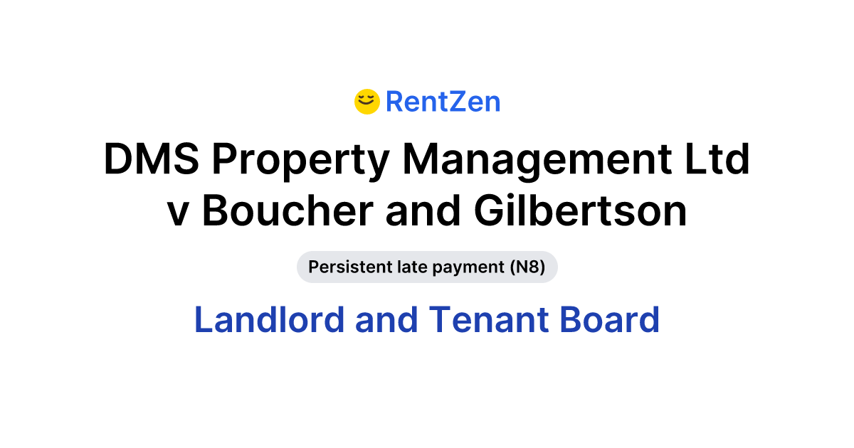 DMS Property Management Ltd v Boucher and Gilbertson | Landlord Tenant ...