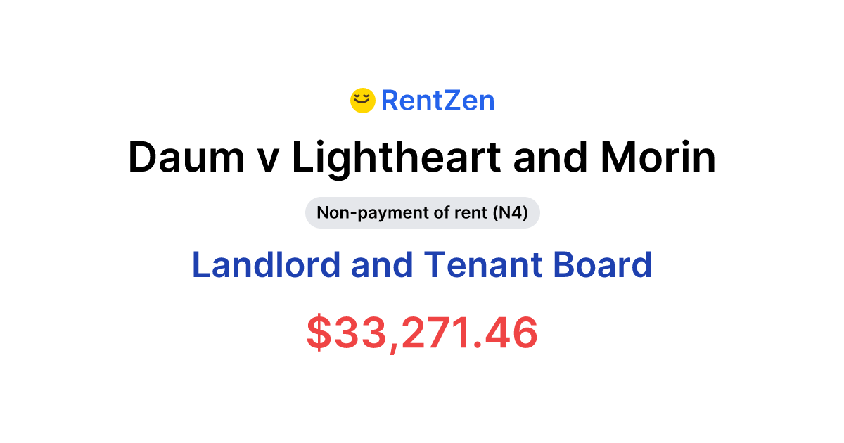 Daum v Lightheart and Morin - Landlord Tenant Board Order