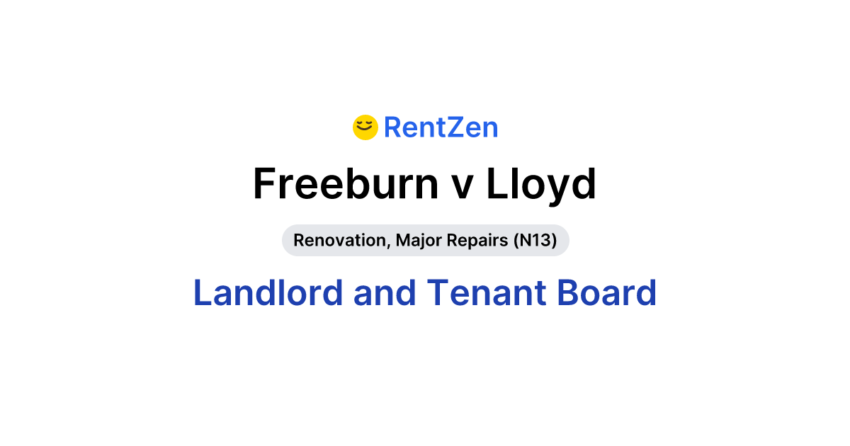 Freeburn v Lloyd | Landlord Tenant Board Order