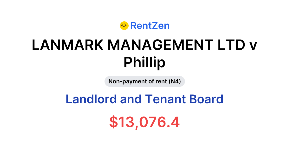 LANMARK MANAGEMENT LTD v Phillip - 2024 ONLTB 680