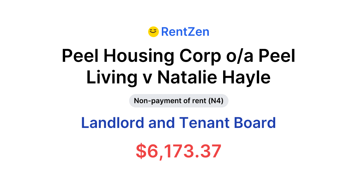 Landlord Wins Non-payment Case: Peel Housing Corp o/a Peel Living v ...