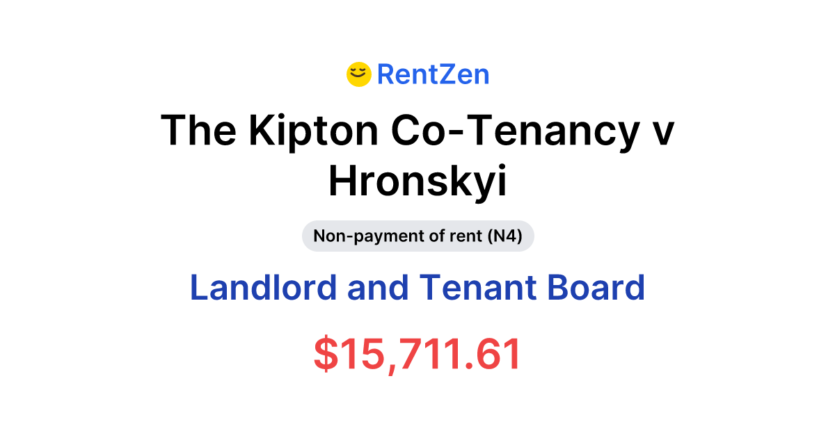 The Kipton Co-Tenancy v Hronskyi | Landlord Tenant Board Order