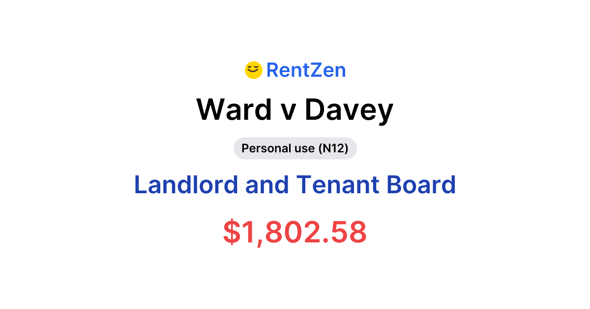 Ward v Davey - Landlord Tenant Board Order